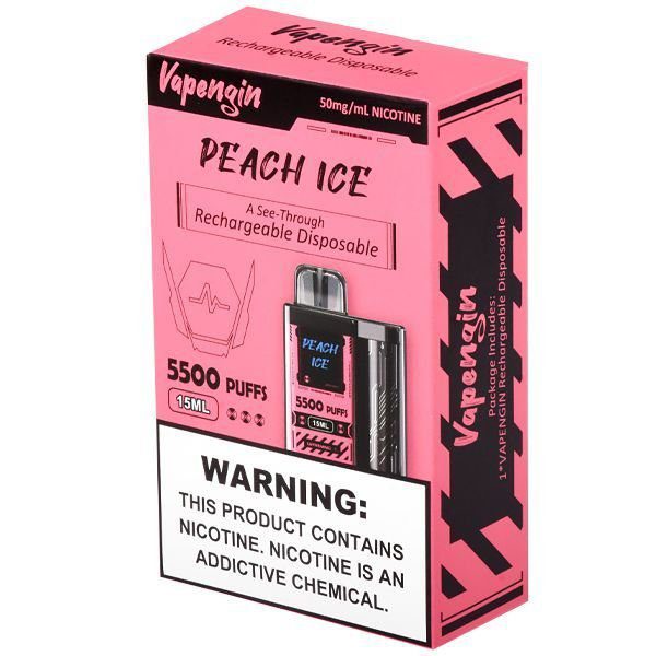 POD DESCARTÁVEL 5500 PUFFS - PEACH ICE - VAPENGIN - Yes Vape BR 🔥