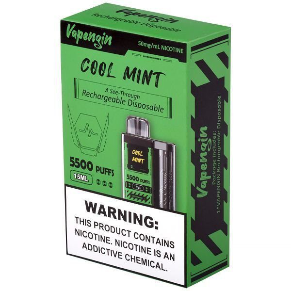 POD DESCARTÁVEL 5500 PUFFS - COOL MINT - VAPENGIN - Yes Vape BR 🔥