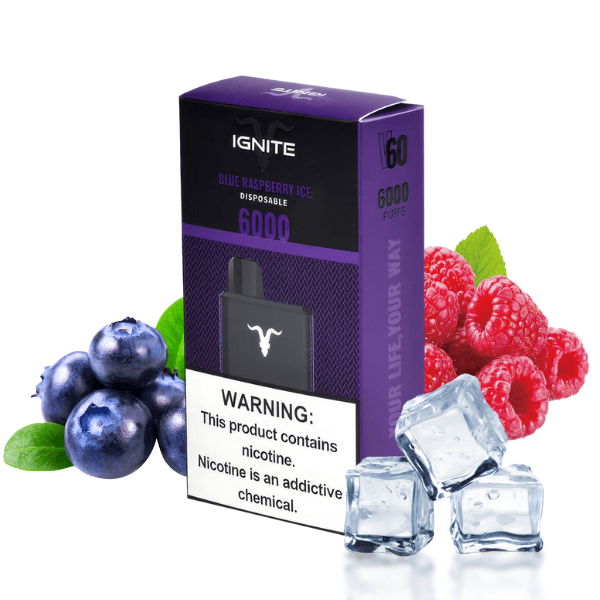 POD DESCARTÁVEL V60 5% 6000 PUFFS - BLUE RASPBERRY ICE - IGNITE - Yes ...