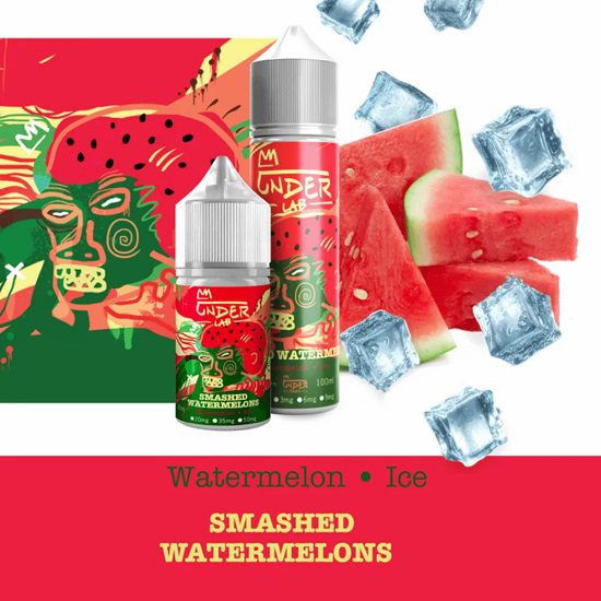 LÍQUIDO FREEBASE SMASHED WATERMELONS – UNDER LAB – B-SIDE - Yes Vape BR 🔥